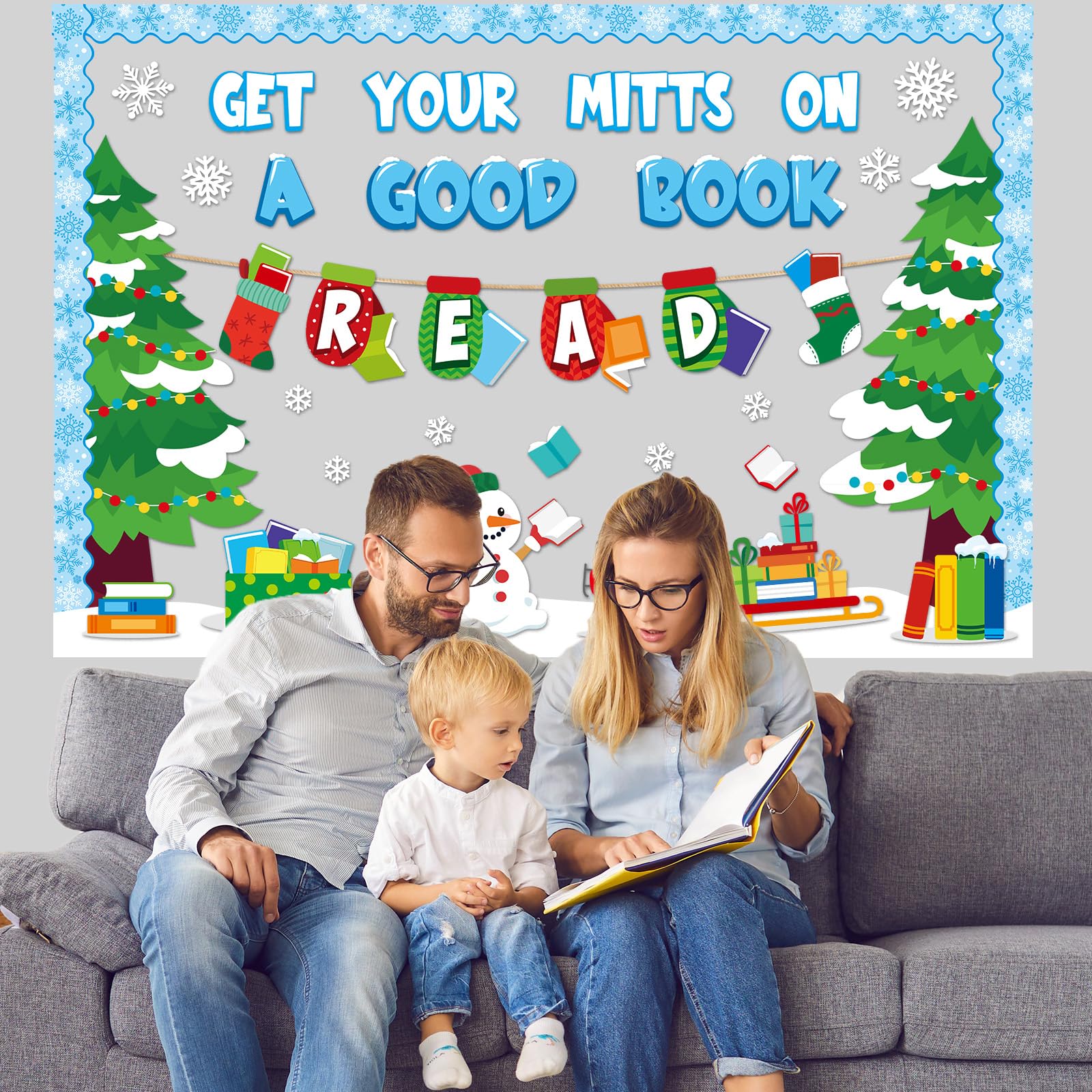 Snapklik.com : Gisgfim Winter Reading Bulletin Board Decorations Winter ...