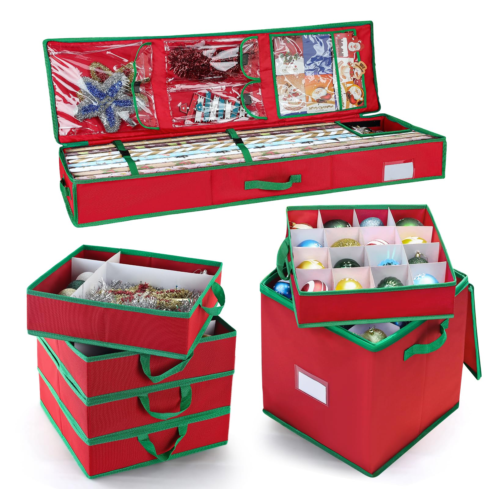 Amazon.com: iGym Christmas Organizer Storage Set Wrapping Paper Storage ...