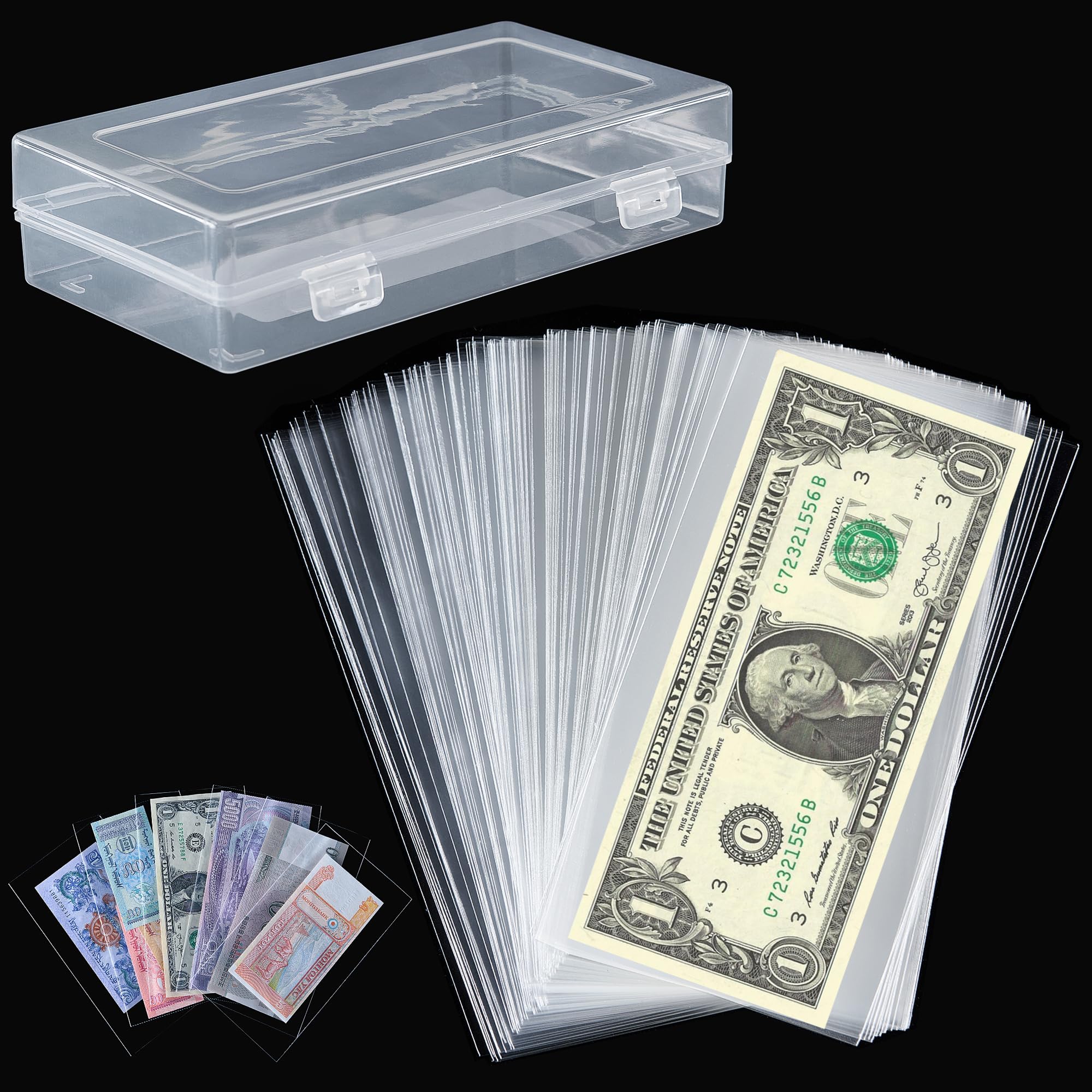 Amazon.com : Bill Clear Holders Currency PVC Holder Transparent Bill ...