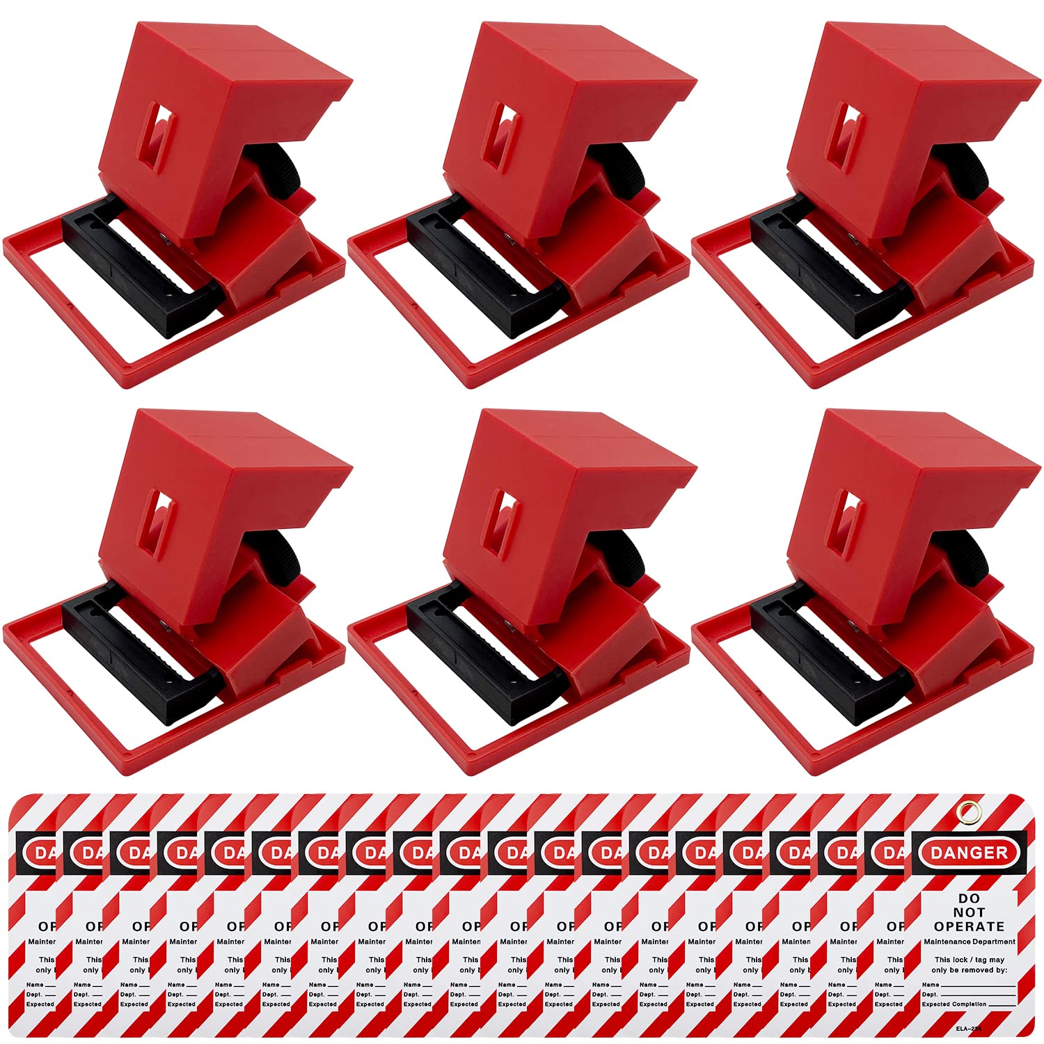 SAFBY Plug Lockout for 110 Volt Plugs, with Red Safety Padlock and Tag ...