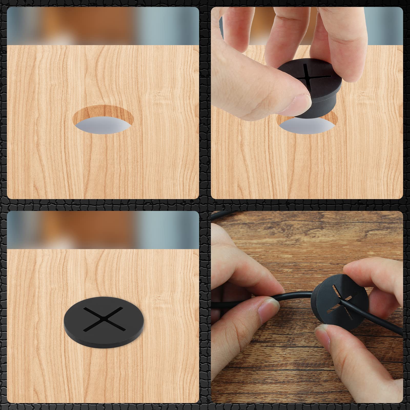 Snapklik.com : Suiwotin 12pcs 3/4 Inch Cable Grommet, Flexible Desk ...