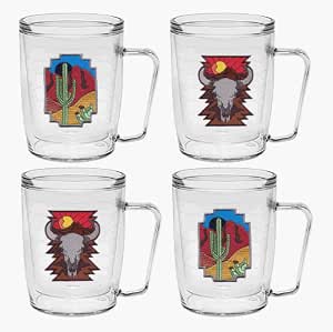 Amazon.com | Southwestern Designs 18 oz Insulated Coffee Mug Set, Clear ...