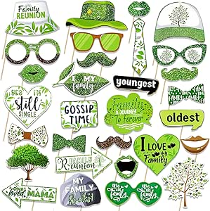 Amazon.com: HOWAF Family Reunion Photo Booth Props, 30pcs Glitter ...