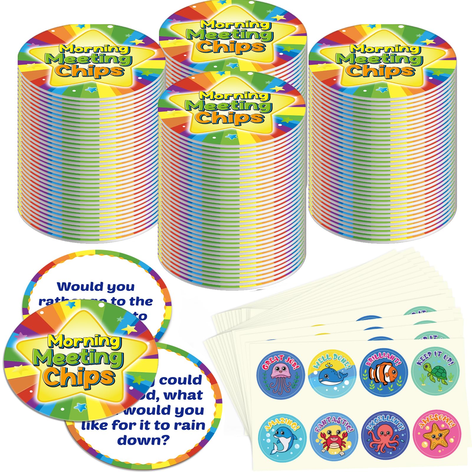 Snapklik.com : Kasfalci 50 Morning Meeting Chips For Kids & 200 Reward ...