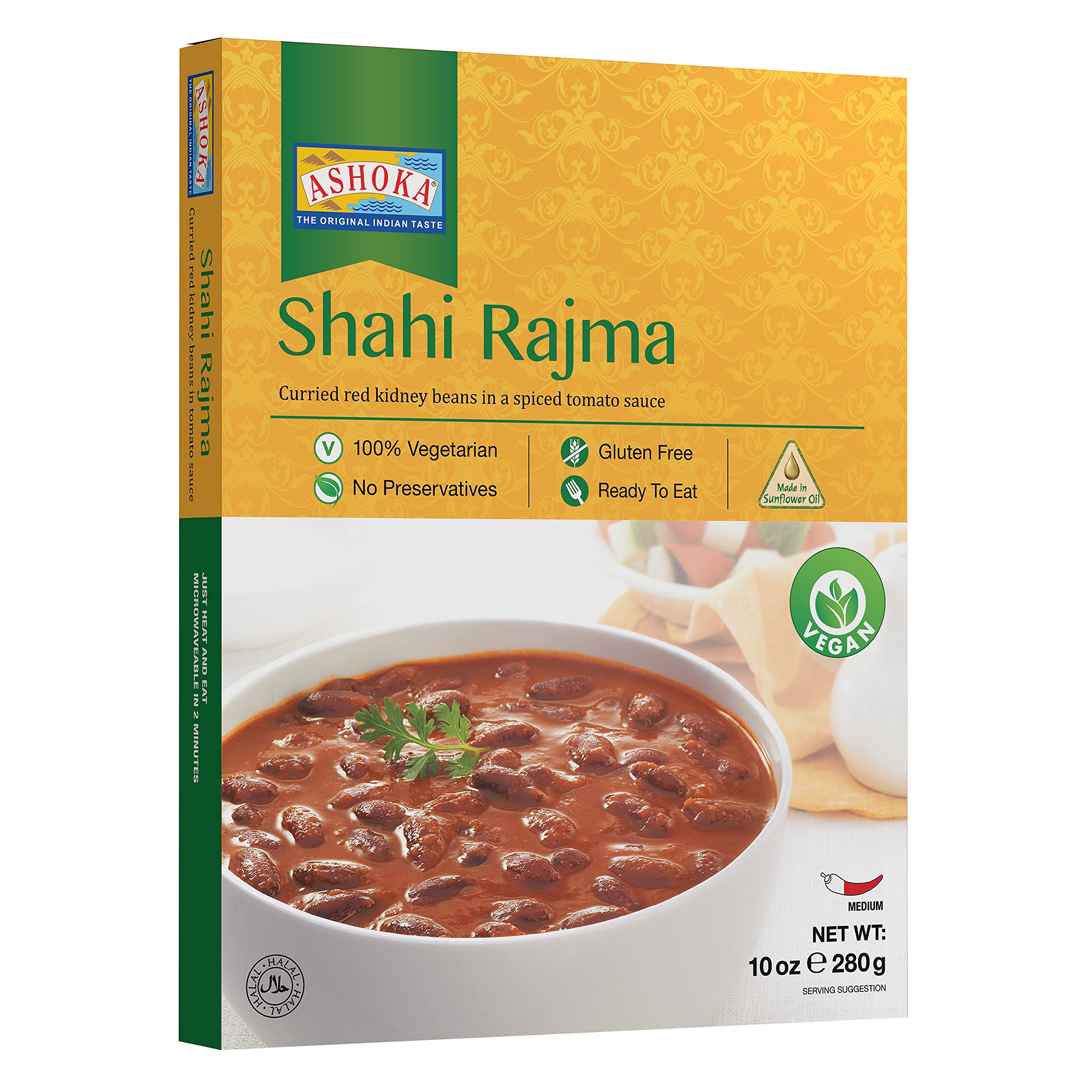 Ashoka Microwaveable Ready to Eat Meals - Shahi Rajma Curried Red ...