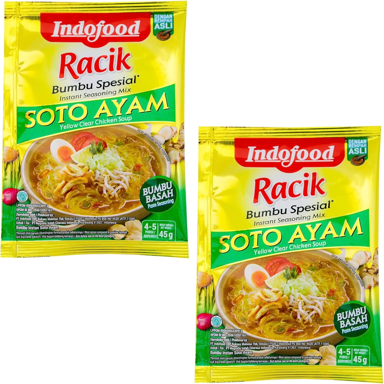 Amazon.com : Indofood Soto Ayam, 45 Gram (Pack of 2) : Grocery ...