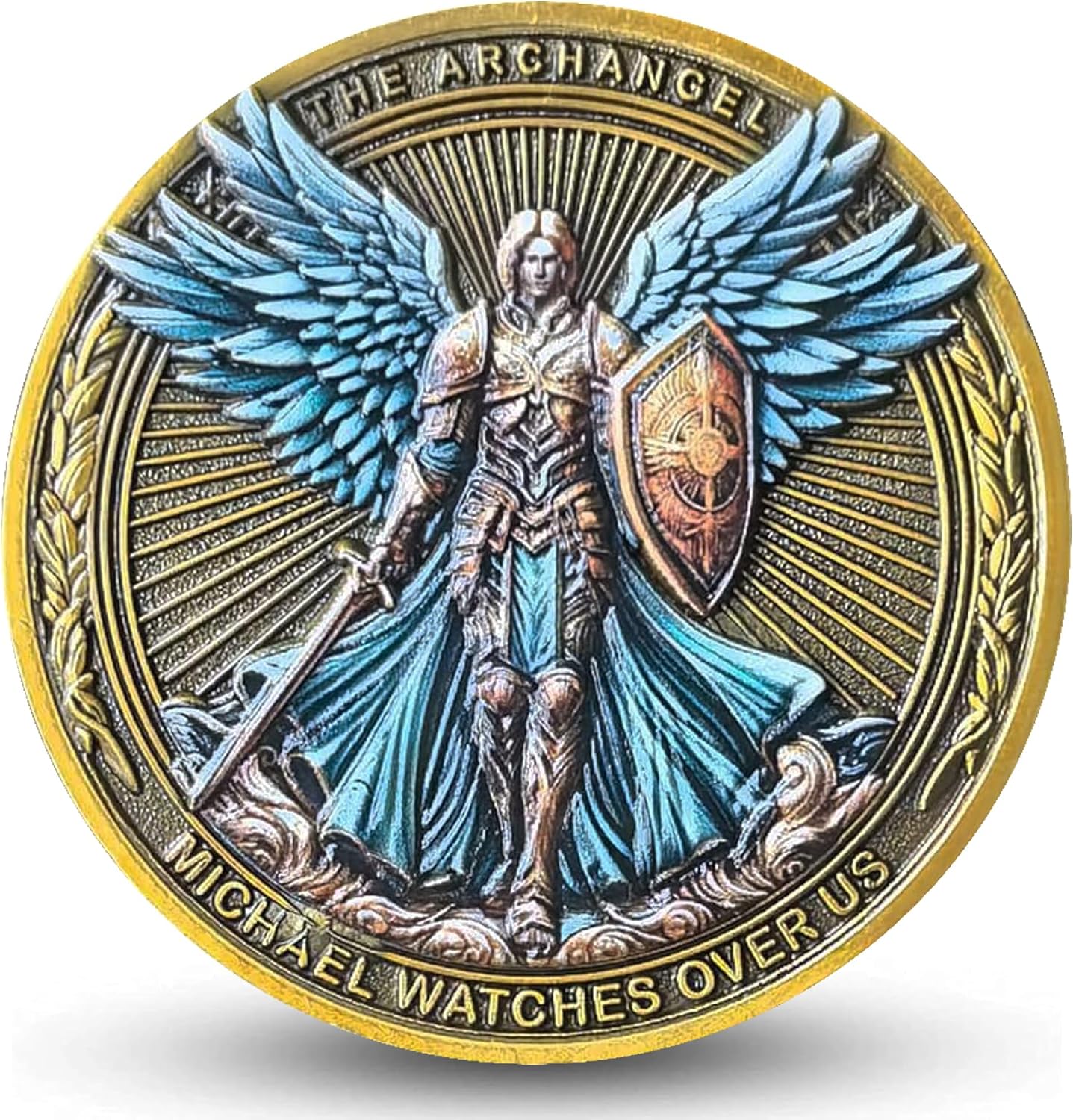 Amazon.com: Archangel Michael Challenge Coin – 1.57 Inch Christian Coin ...