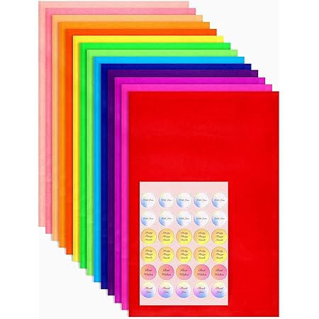 MIAHART 100 Sheets Multicolor Tissue Paper Bulk 35x50cm Gift Wrapping ...