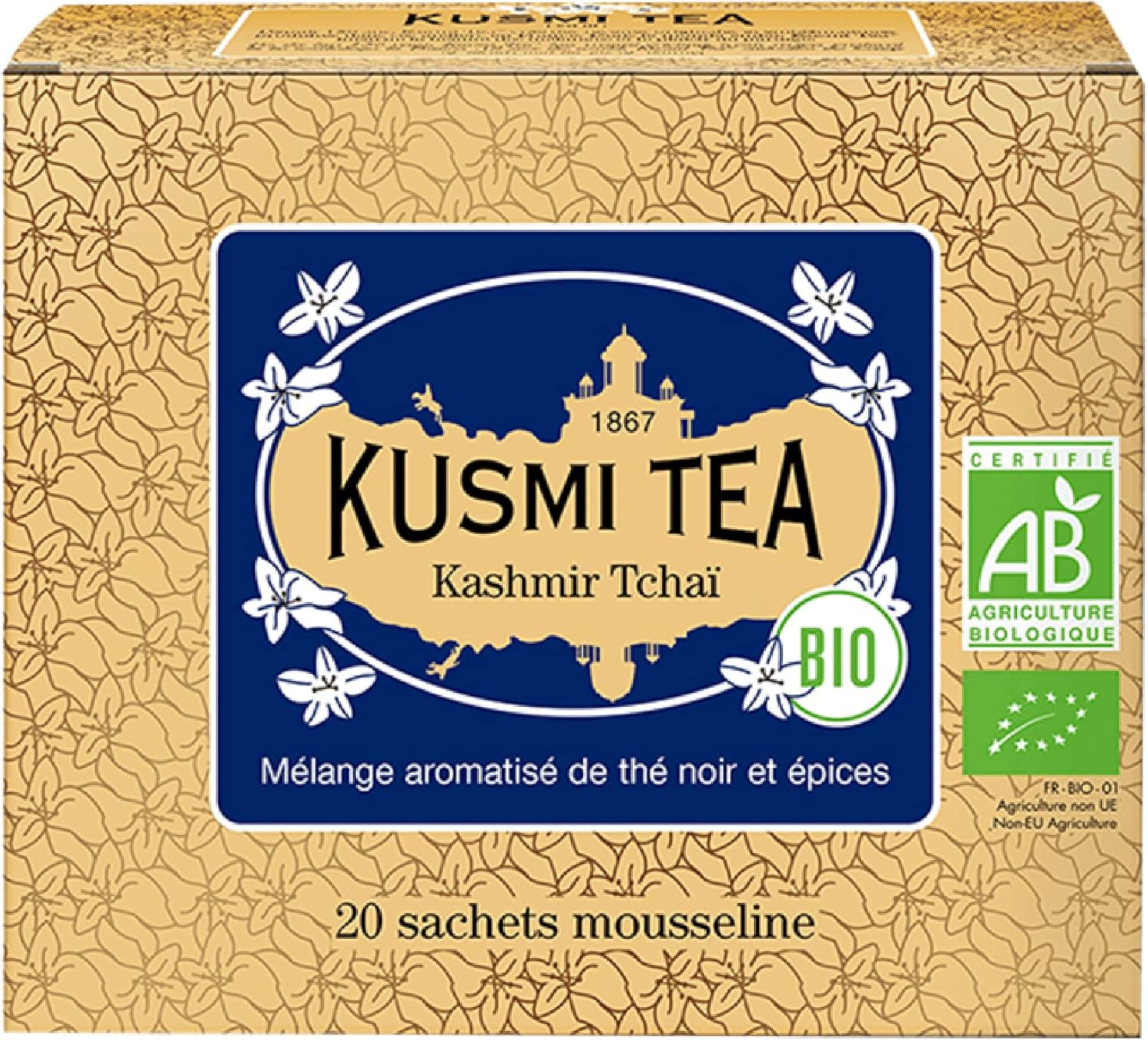 Kusmi Tea - Kashmir Tchaï Bio - Thé Noir & Épices d'Asie - 20x sachet ...