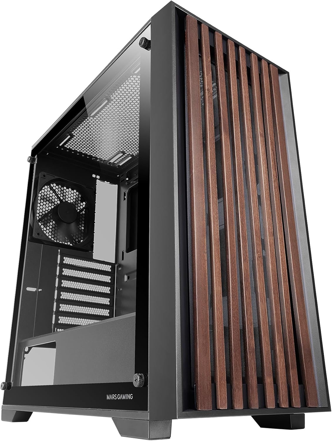 Amazon.com: Mars Gaming MC-Wood, ATX PC Case, Wooden Front Panel, Side ...