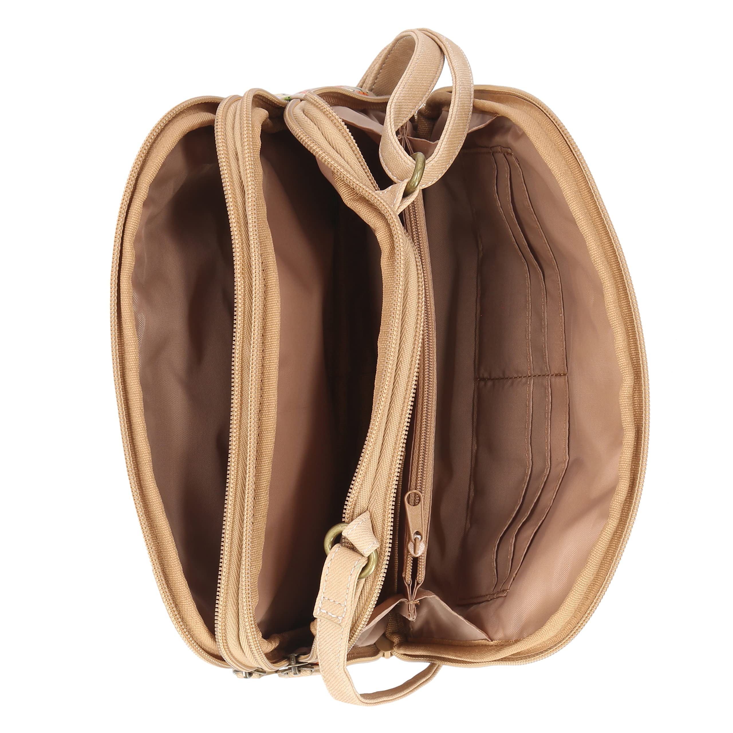 Snapklik.com : MultiSac Womens Zippy Triple Compartment Crossbody Bag