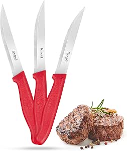 Fixwell® Steak Knife, Pack of 3, Very Sharp Meat Knife, Ideal for ...
