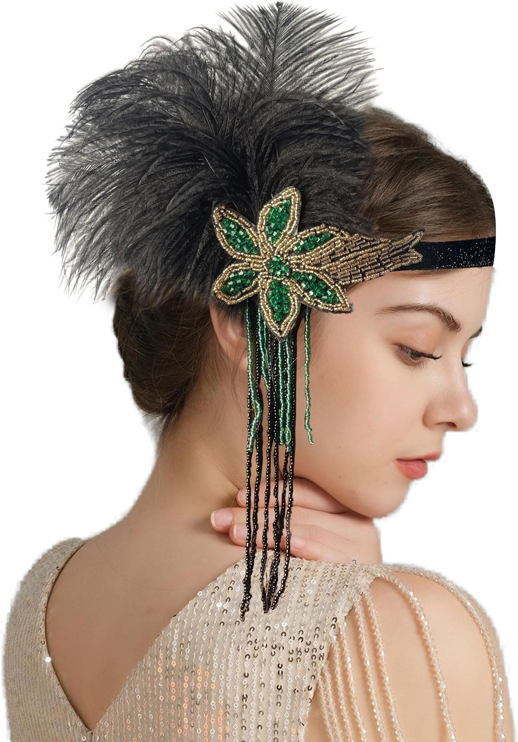 Amazon.com: STIOEDYUAN Vintage 1920s Flapper Headband Great Gatsby ...