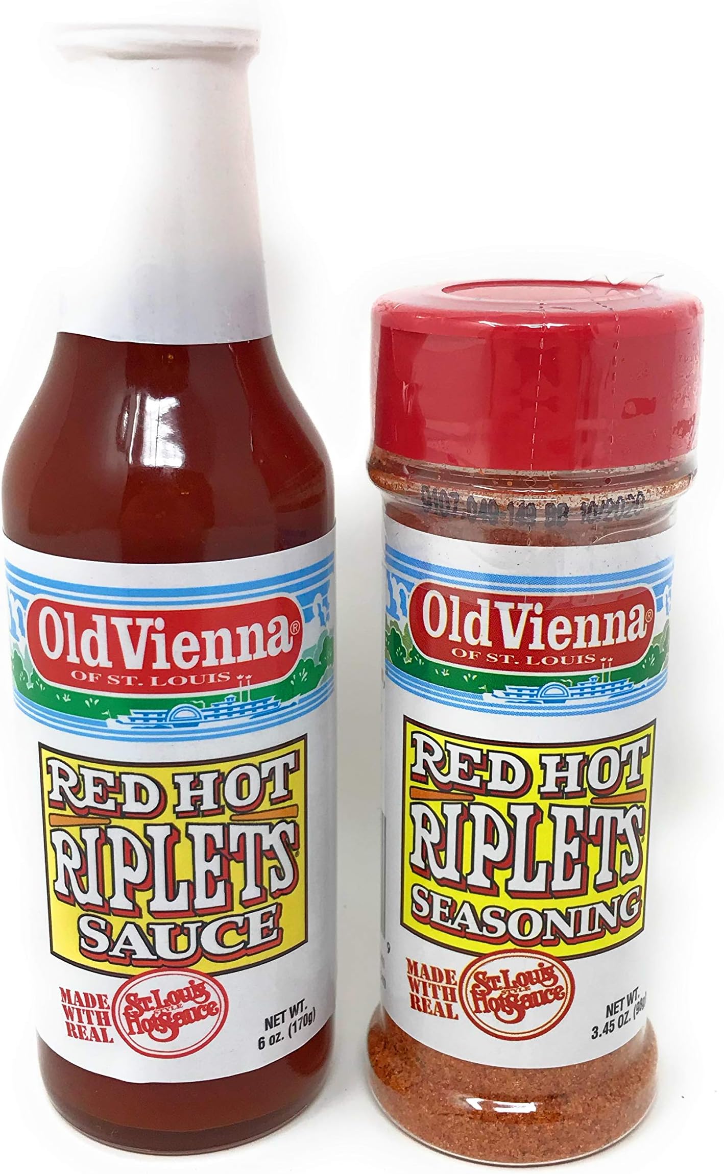 Amazon.com : Old Vienna | Red Hot Riplet Sauce and Seasoning Combo ...