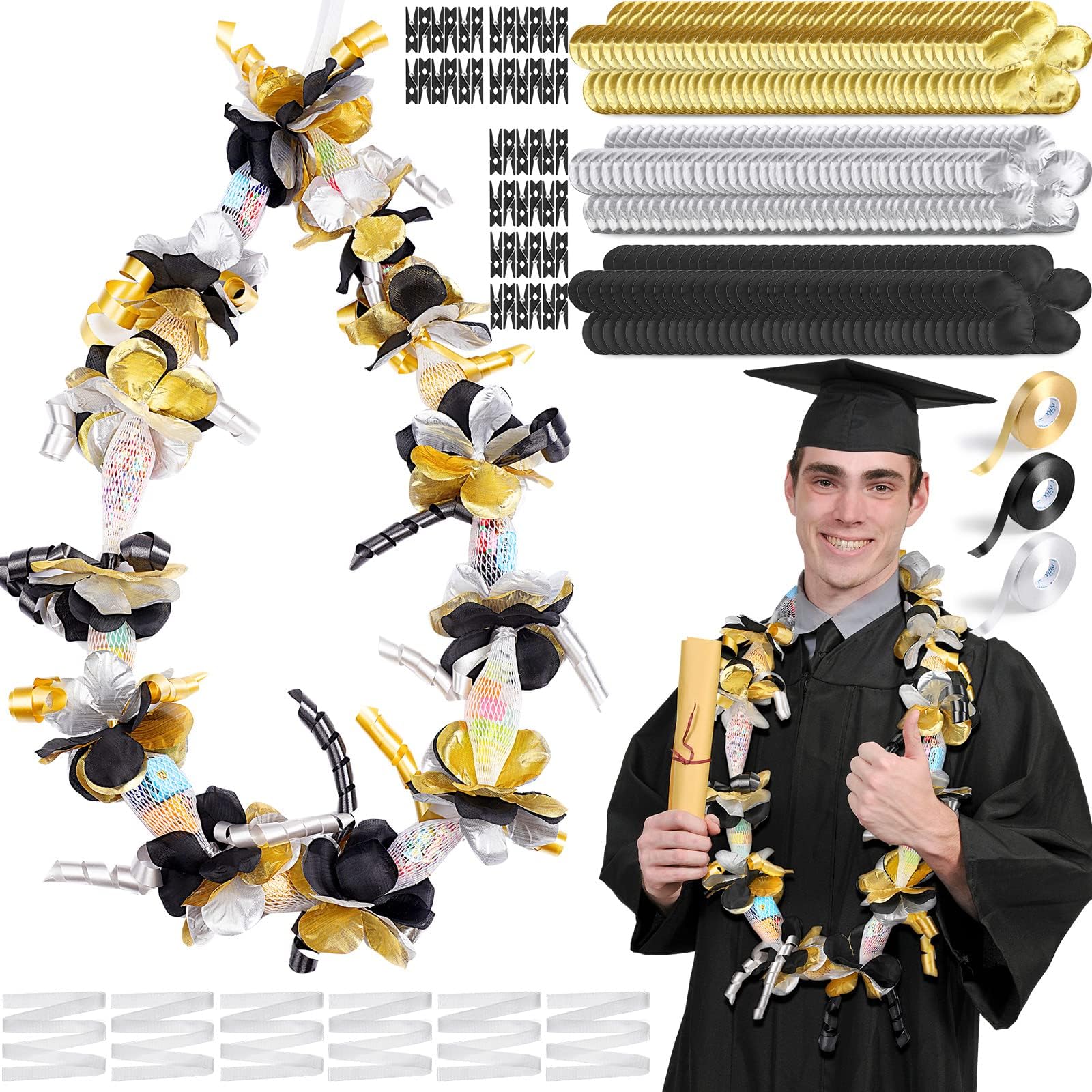 Amazon.com : Kisston Graduation Candy Lei Making Kit Hawaiian Candy Lei ...