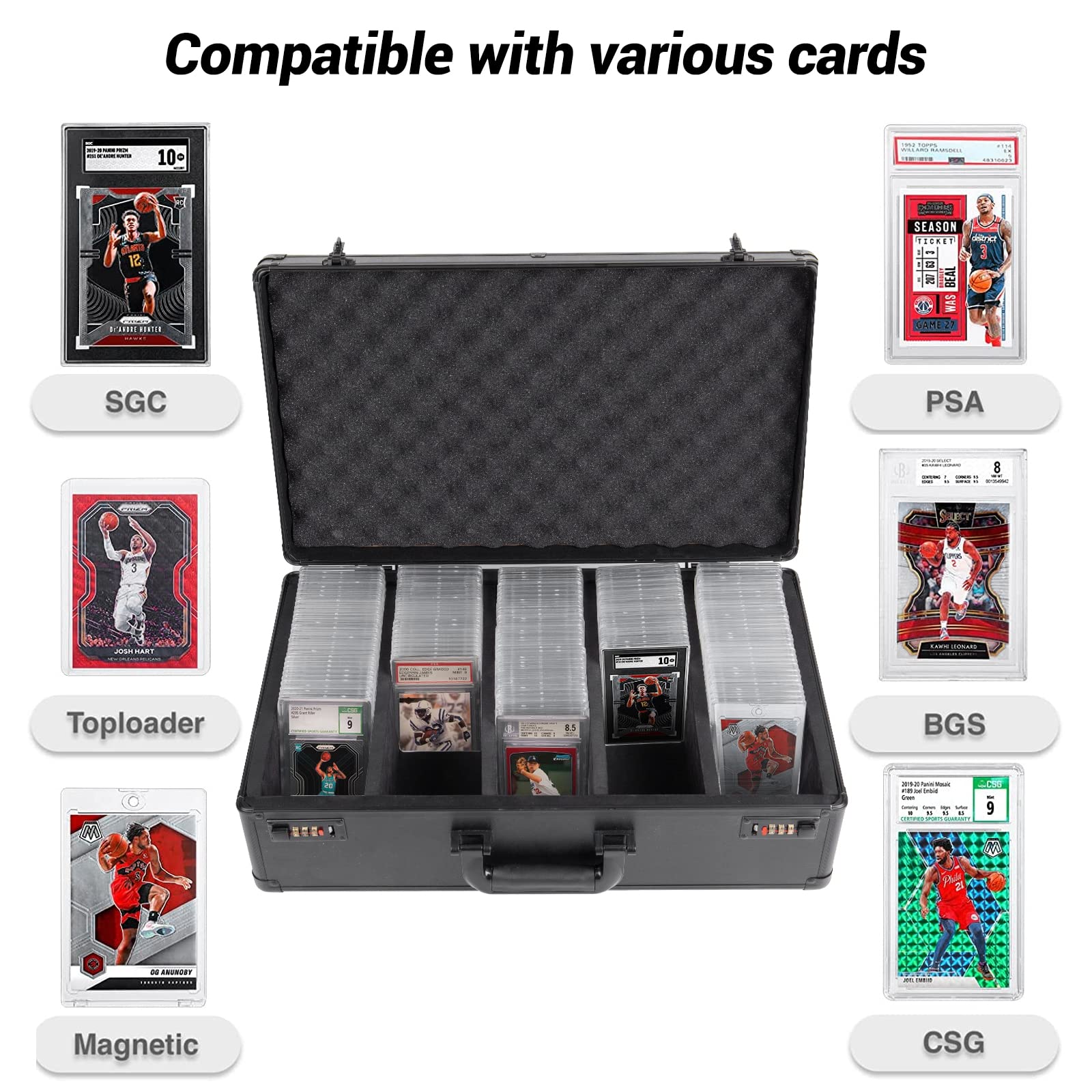 2023 NEW Graded Card Storage Box with Coded Lock, Sports Card Storage ...