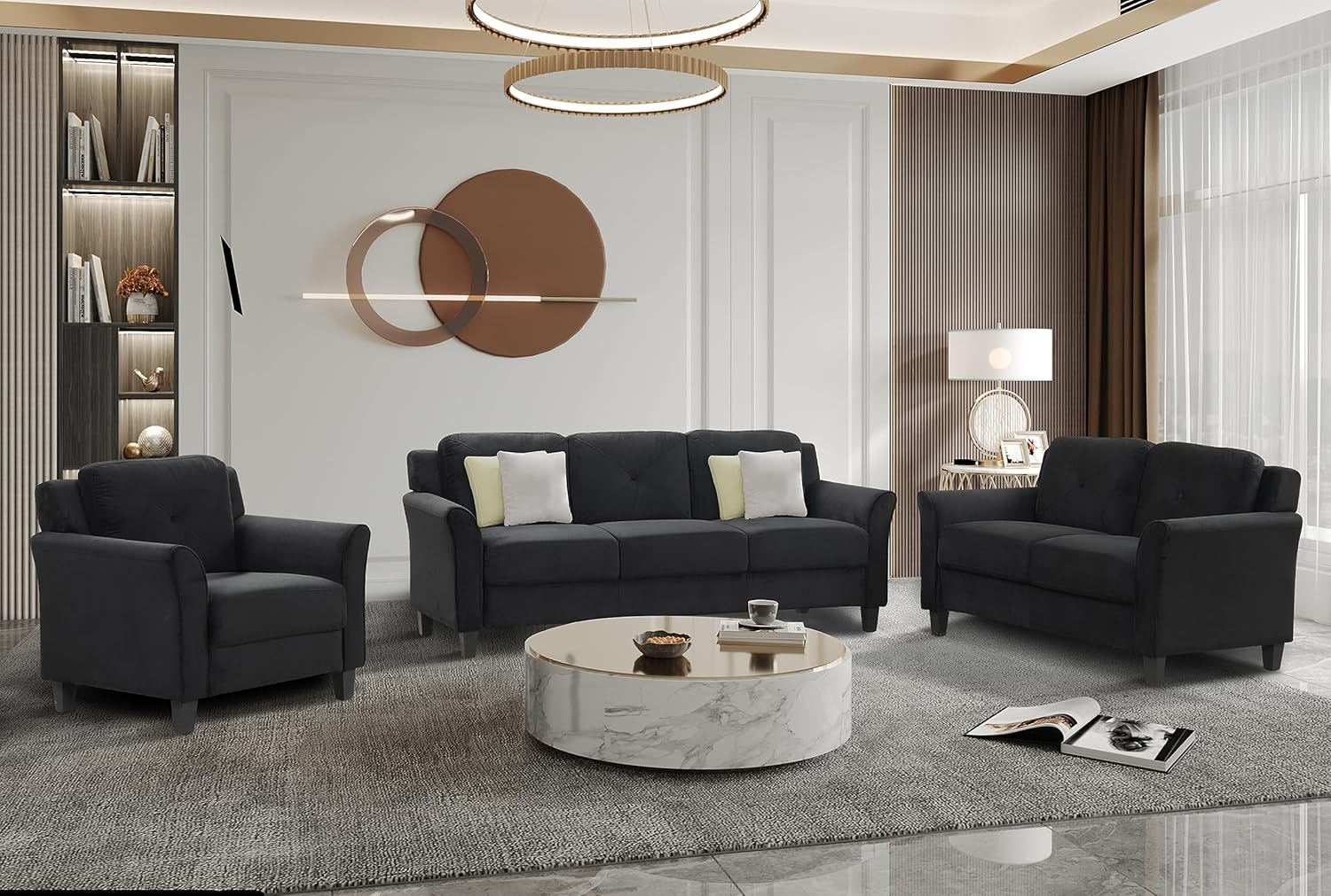 Amazon.com: HHOK 3 Pieces Sectional Couch Living Room Furniture Sets ...