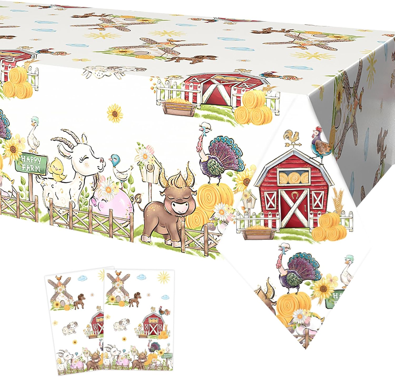 Amazon.com: FunHot 2 Pcs Rustic Table Covers, 54 x 108 Inch Rectangle ...