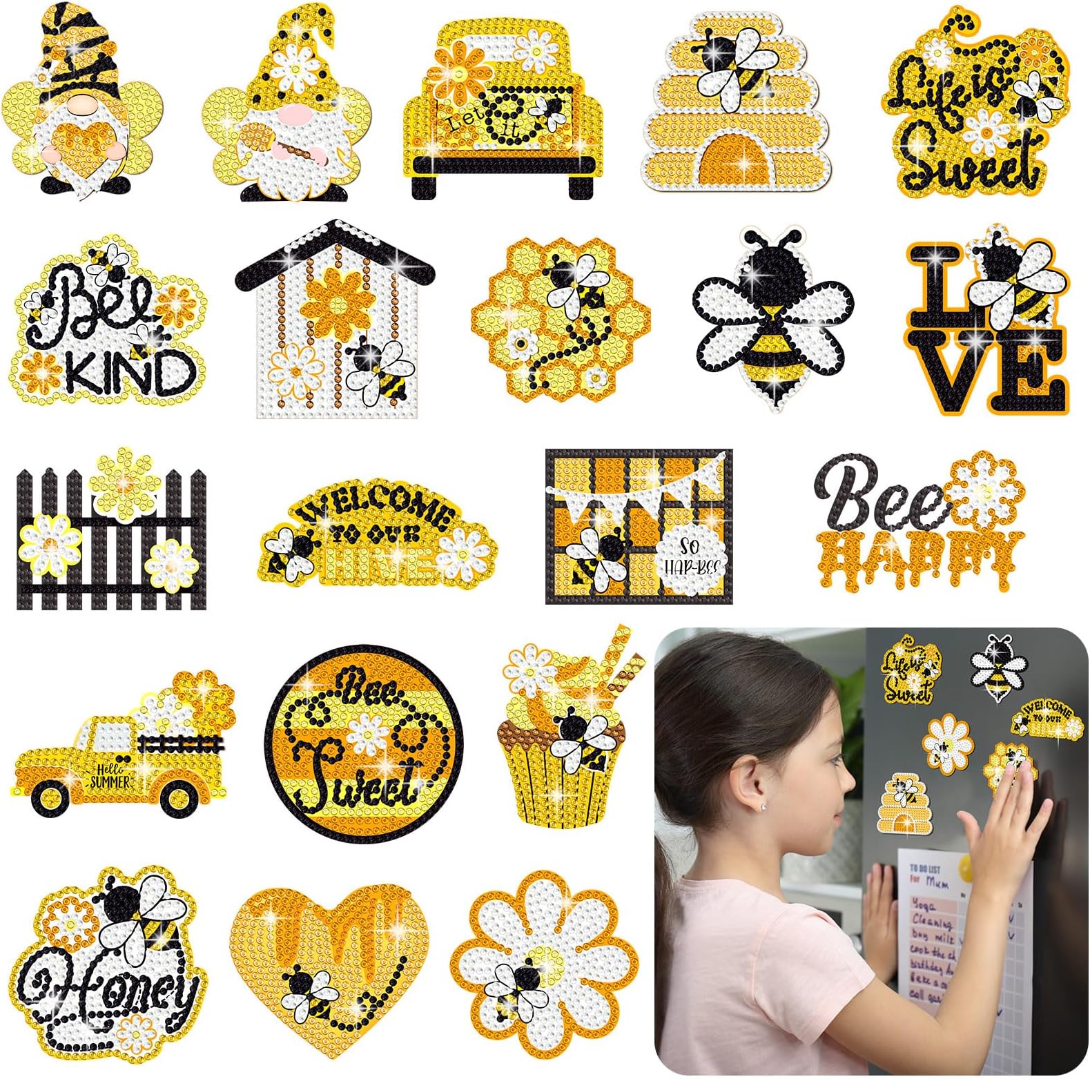 Amazon.com: Tsoomi Magnets Motivational Bee Magnets: 10 Bee Themed Home ...