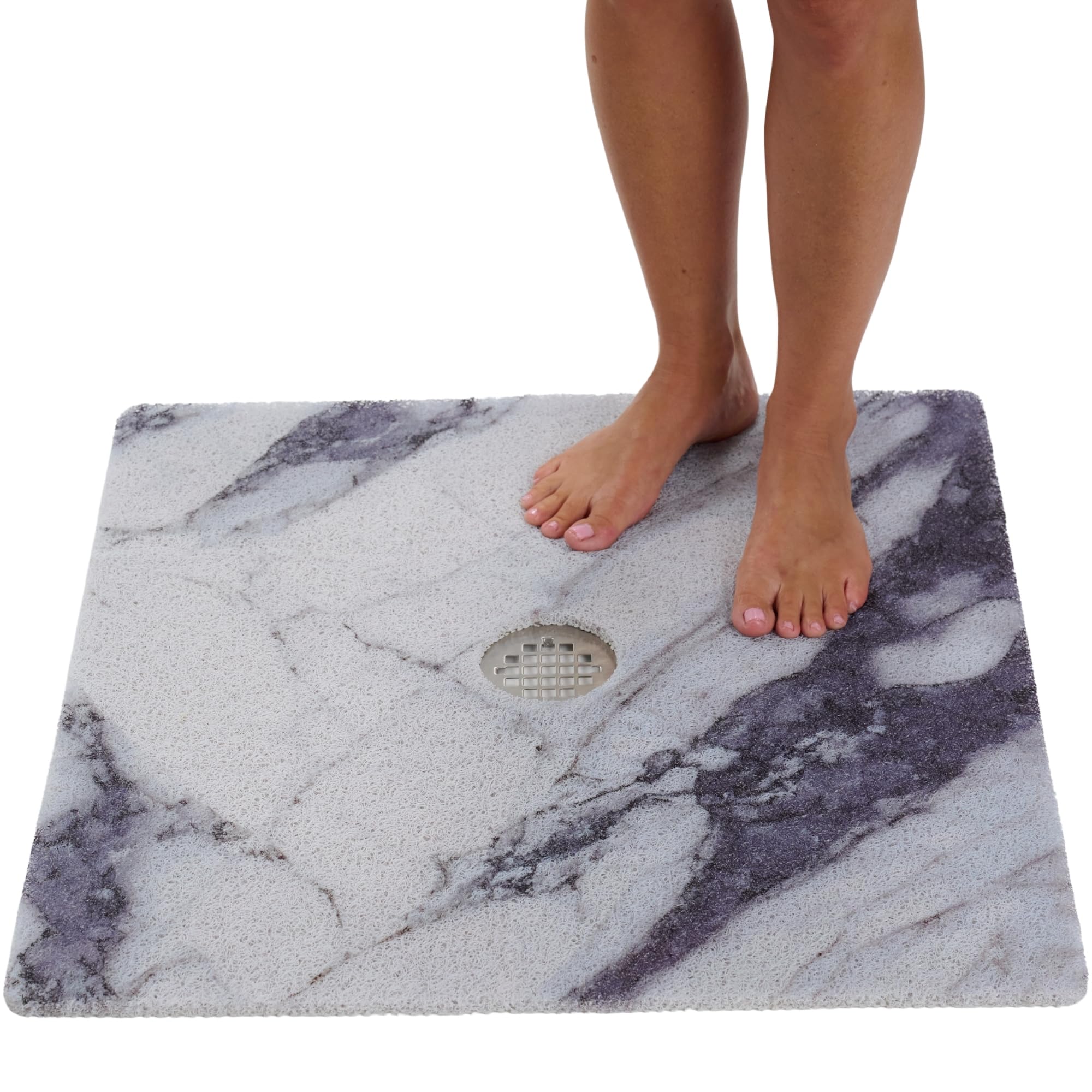 Amazon.com: Shower Mat with Center Drain Hole - Secure Loofah Non Slip ...