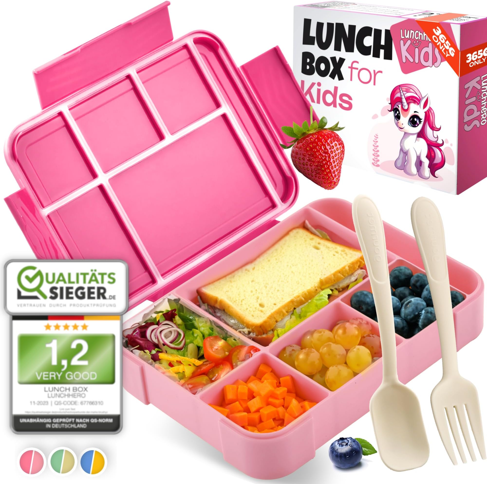 LUNCHHERO Lunch Box Kids - Bento Box with 5 Compartments - [Grade 1.2 ...