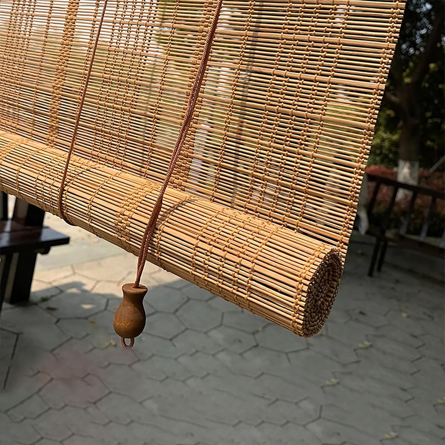 Stores enroulables en bambou - Sans perçage - Pour intérieur et ...