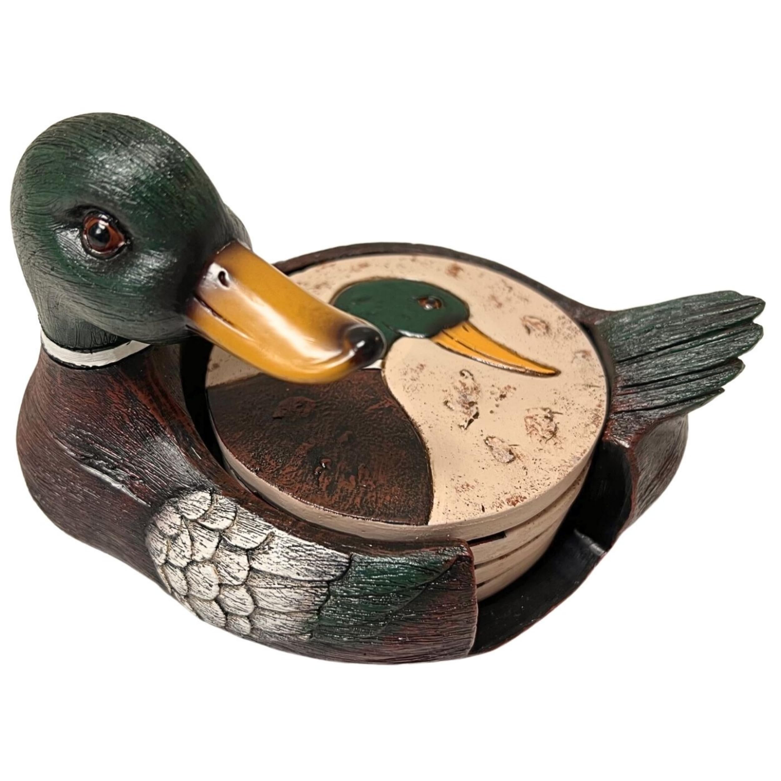 Amazon.com: BestGiftEver Mallard Duck Coaster Set of 4 - Round ...