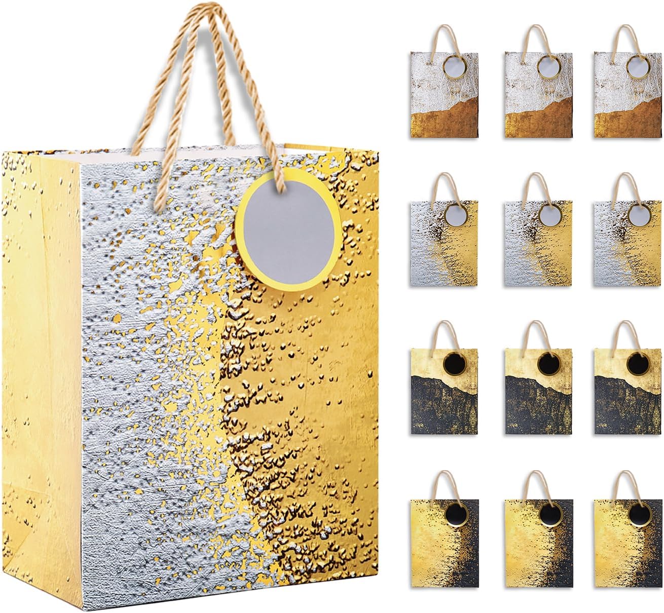 Amazon.com: Fizzy and Folly, Shiny Gift Bags with Handles - Pack of 12 ...