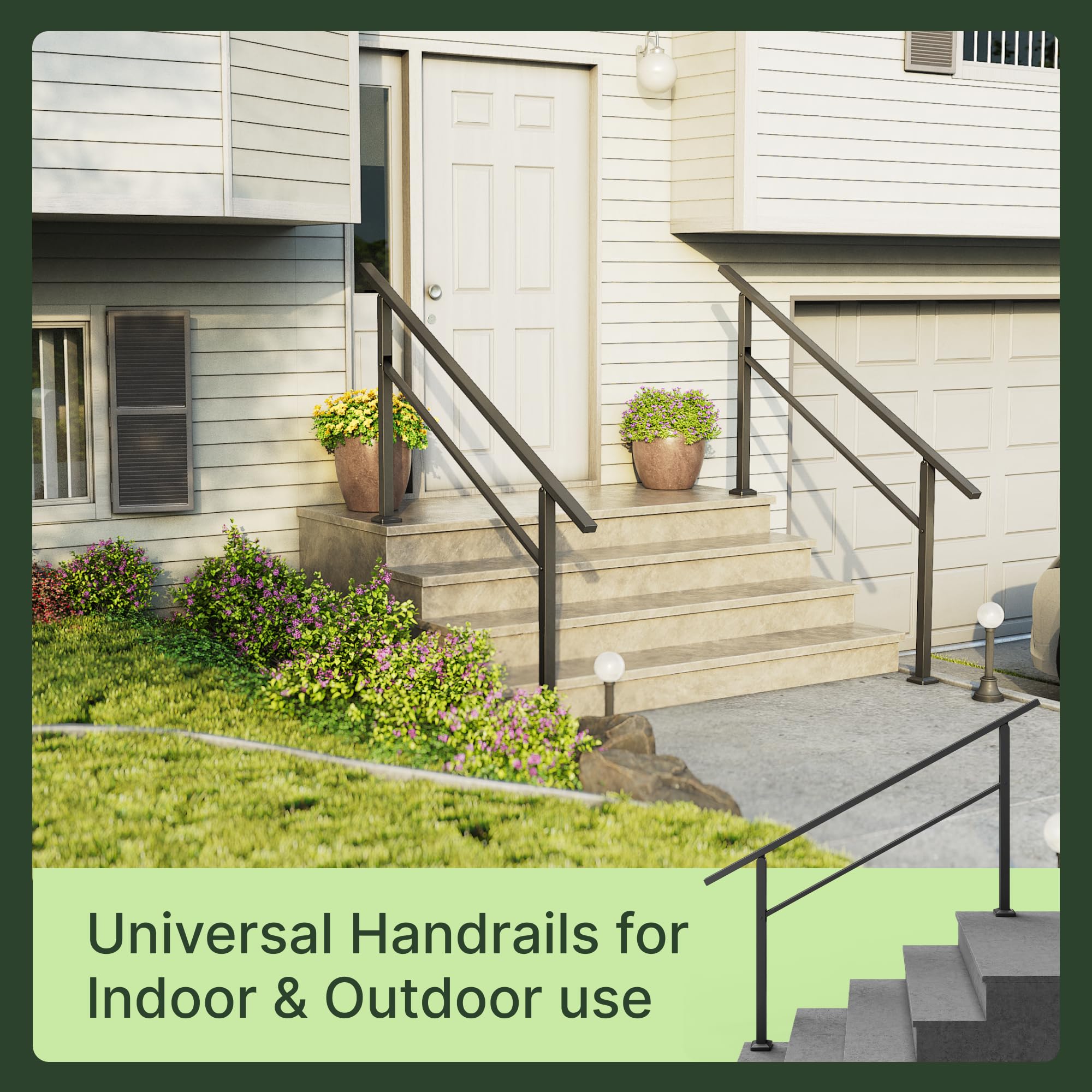 Snapklik.com : Metty Metal Handrails For Outdoor Steps - 1 To 5 Step ...