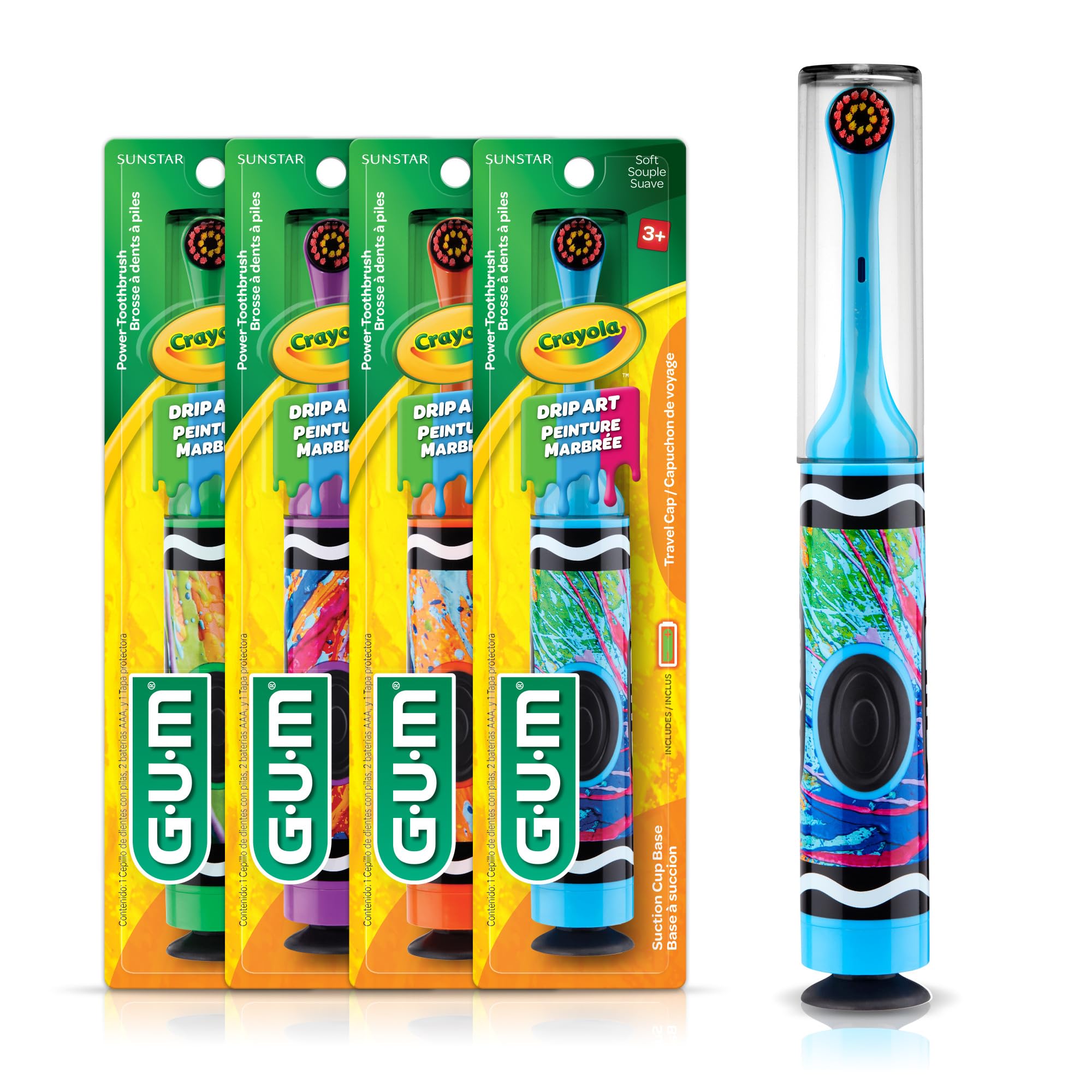 GUM Crayola® Marker Power Brush with Stickers + Travel Cap, Power ...