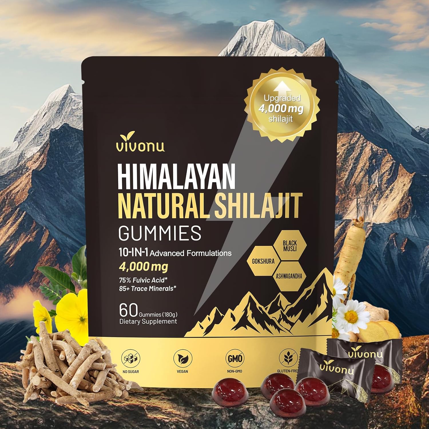 Amazon.com: VivoNu Shilajit Gummies, Shilajit for Men & Women | 4000mg High Potency 10-in-1 ...