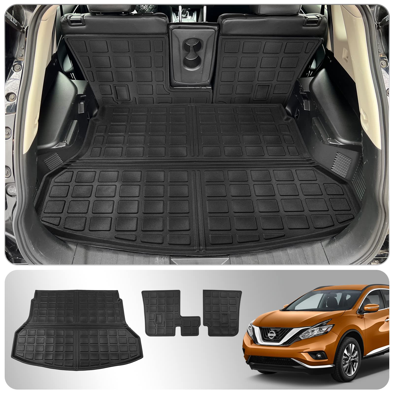 Thinzyou Cargo Mat Compatible with 2014-2020 Nissan Rogue Trunk Mat ...