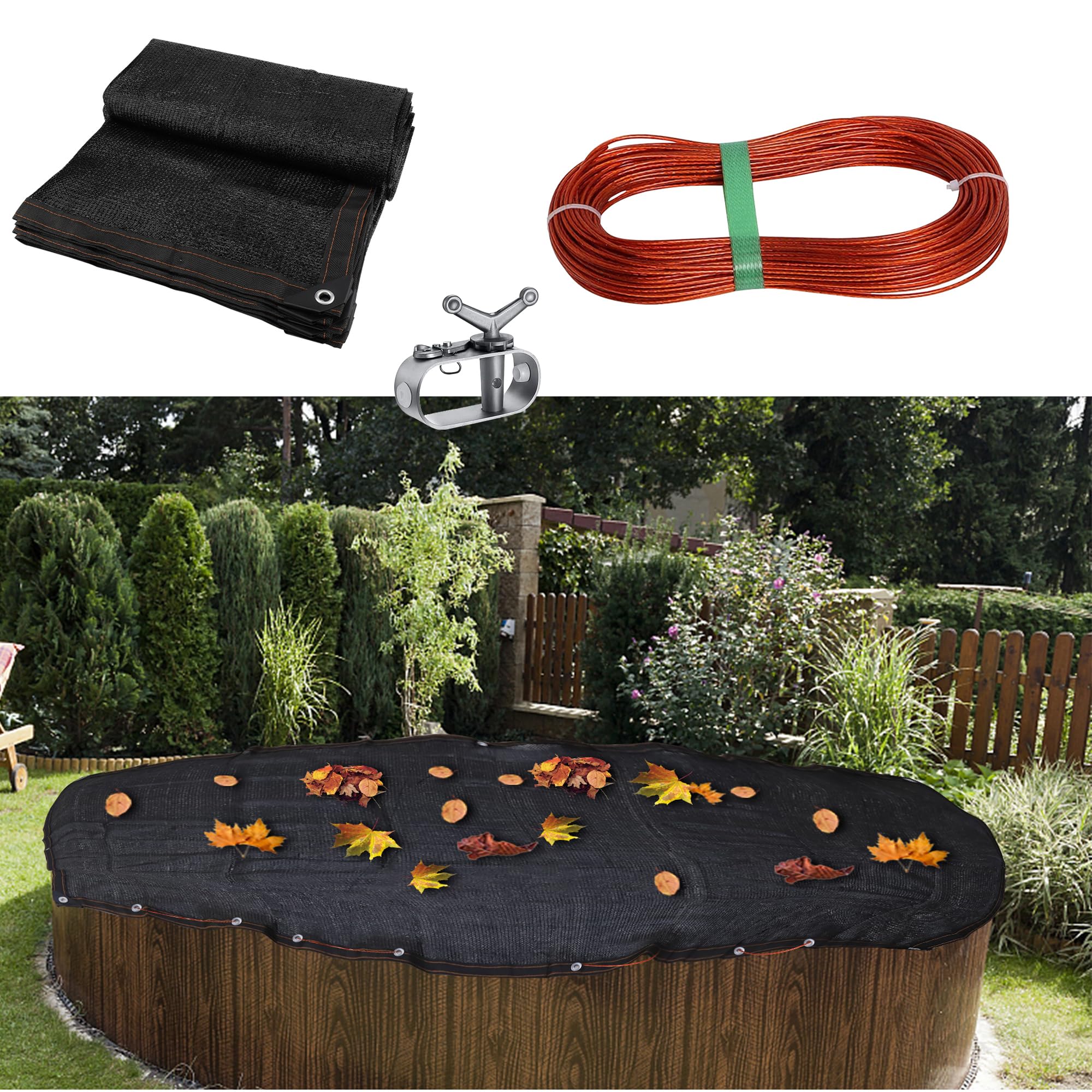 Amazon.com : 25ft x 25ft Square Pool Leaf Nets for 24ft Round Pool ...