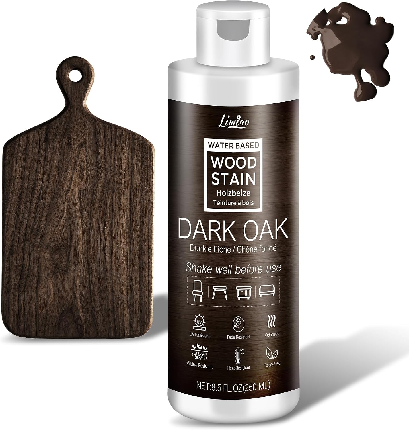 Water Based Wood Stain - Dark Oak | Wood Varnish for Indoor ＆ Outdoor ...