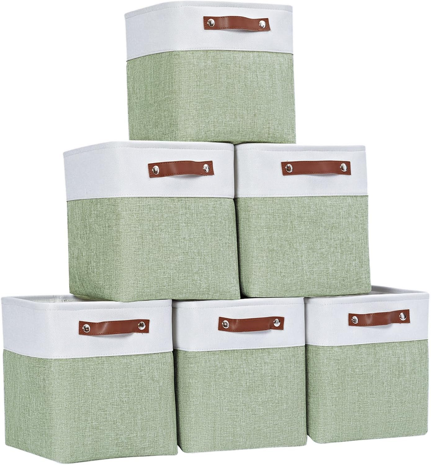 Amazon.com: BOFUGA Fabric Storage Cubes, 11 Inch Cube Storage Bin 6 ...
