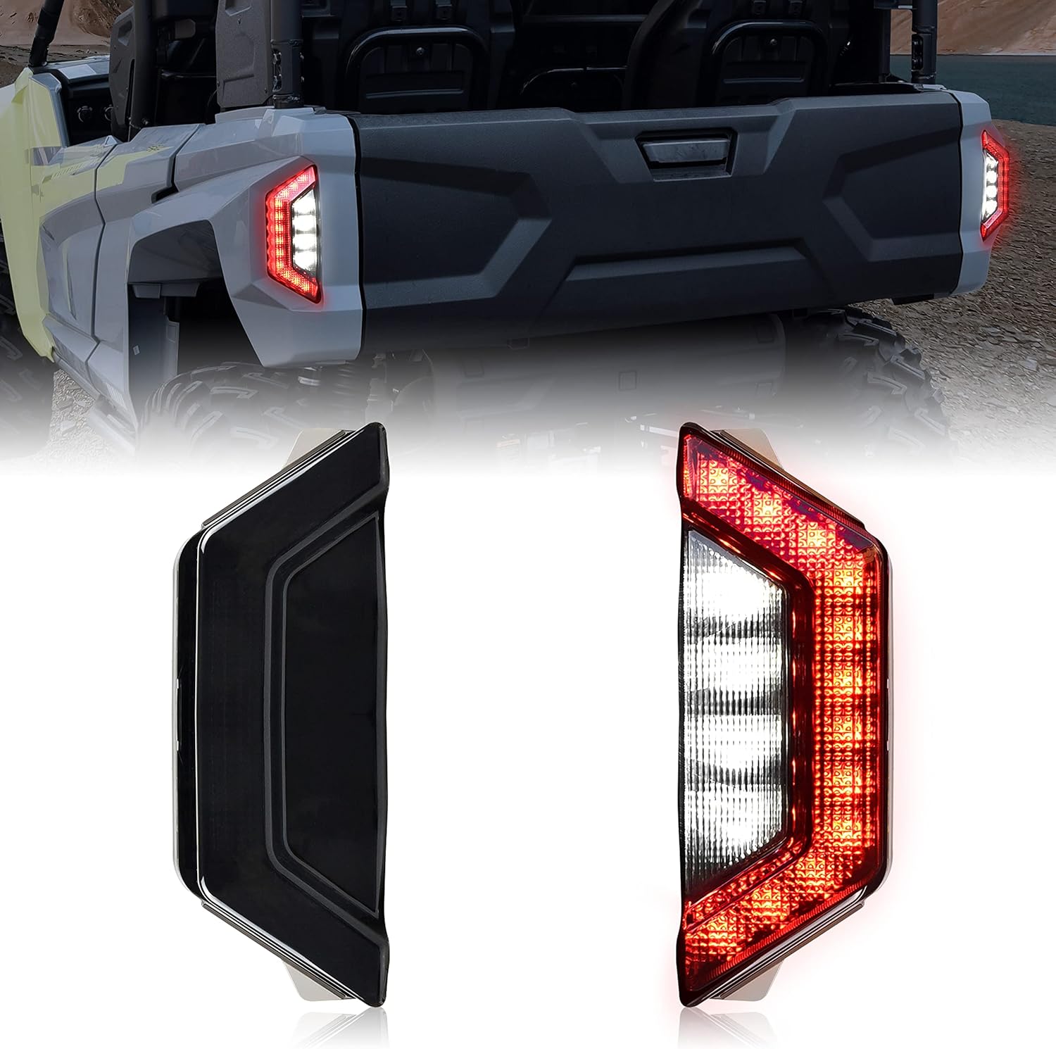 Amazon.com: LDETXY Taillights for Yamaha RMAX 1000, LED Smoked Black ...