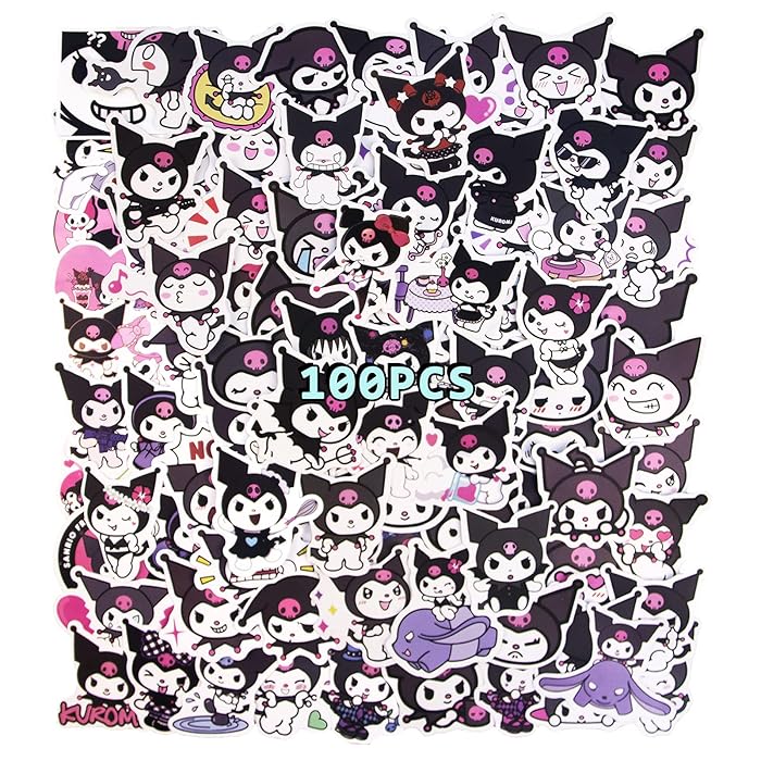 Buy 100PCS Kuromi Stickers Pack Kawaii Anime My Melody Sanrio Stickers ...