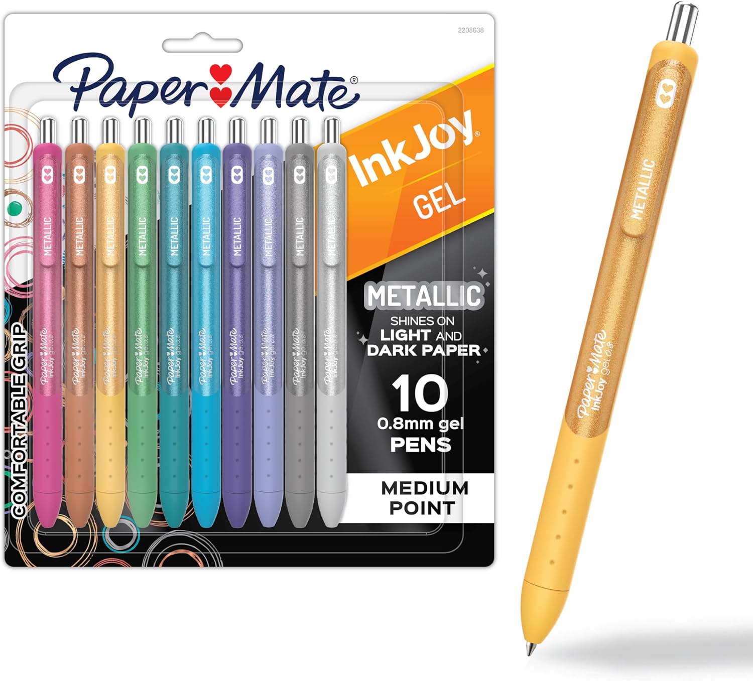 Paper Mate InkJoy Gel Pens, Metallic Pens, Retractable, Medium Point (0 ...