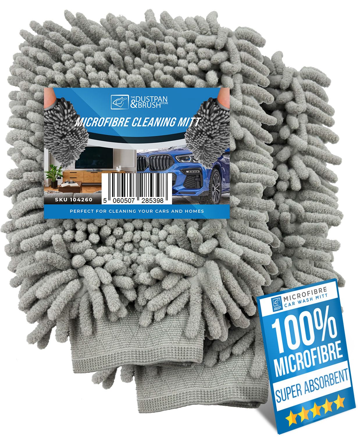Microfibre Cloth Car Wash Mitt Glove – Double Sided Wash Mitt for Car ...