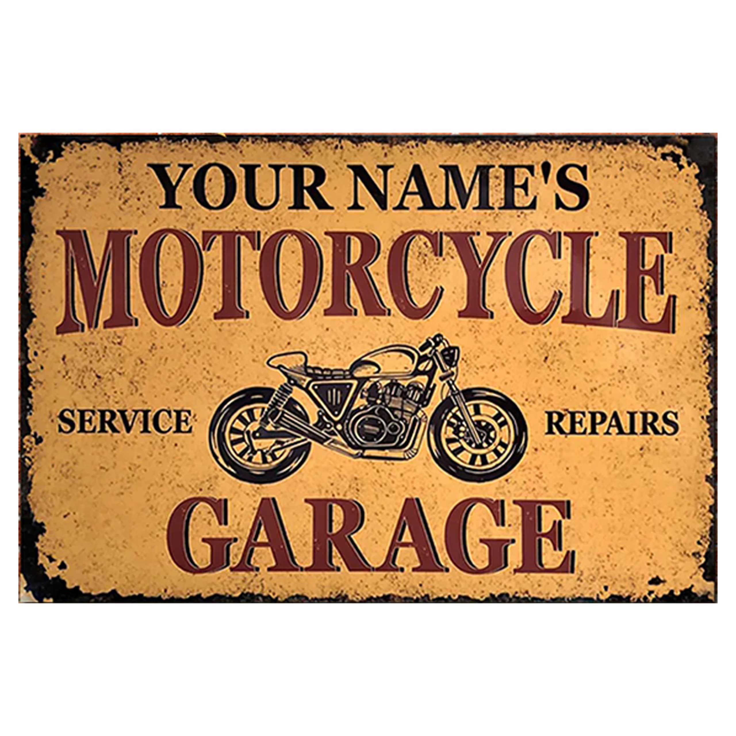 Motorcycle Garage Signs Motorcycle Garage Sign Personalised, Metal