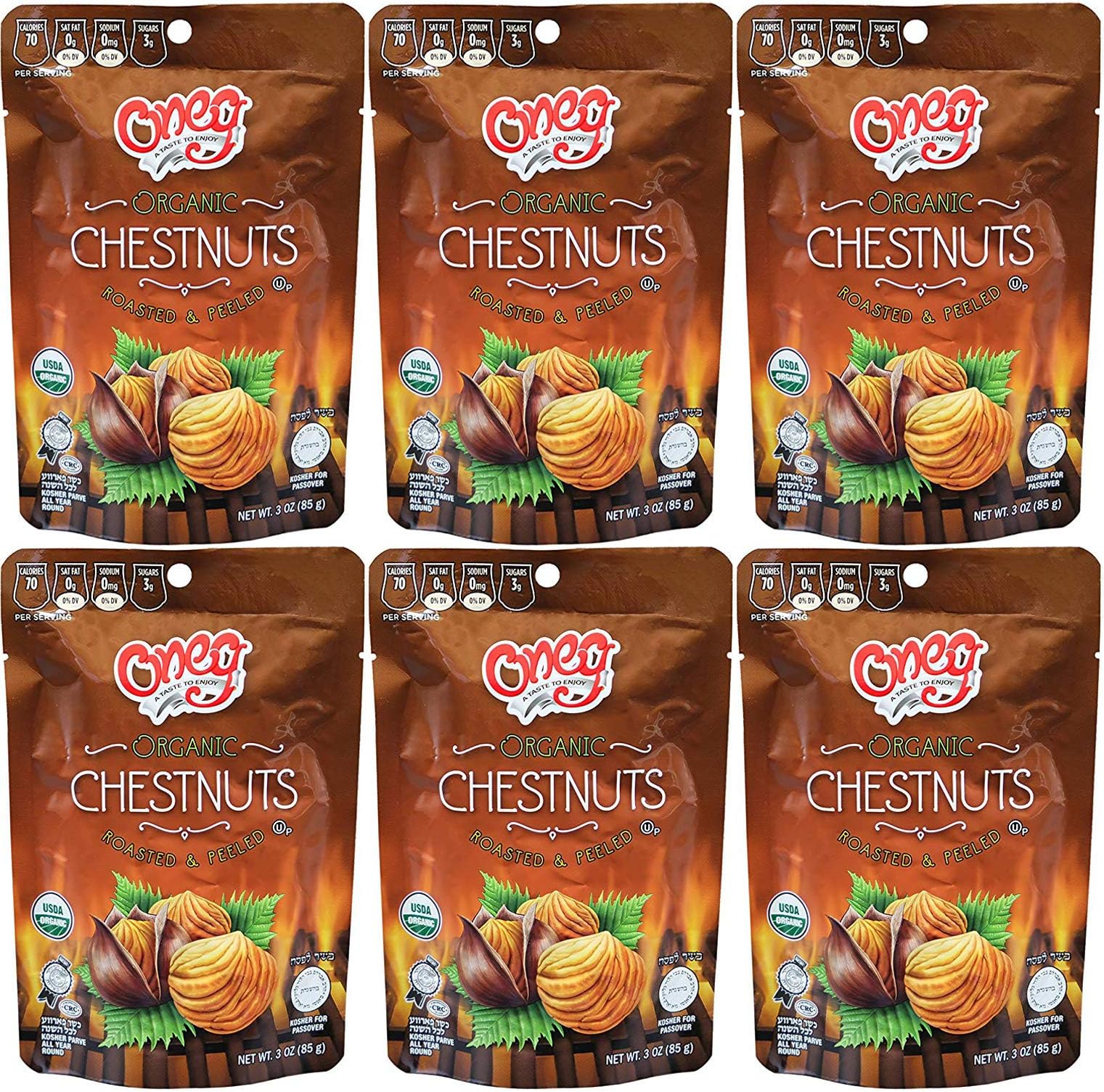 Amazon.com : Organic Whole Chestnut- Roasted and Peeled Chestnuts ...