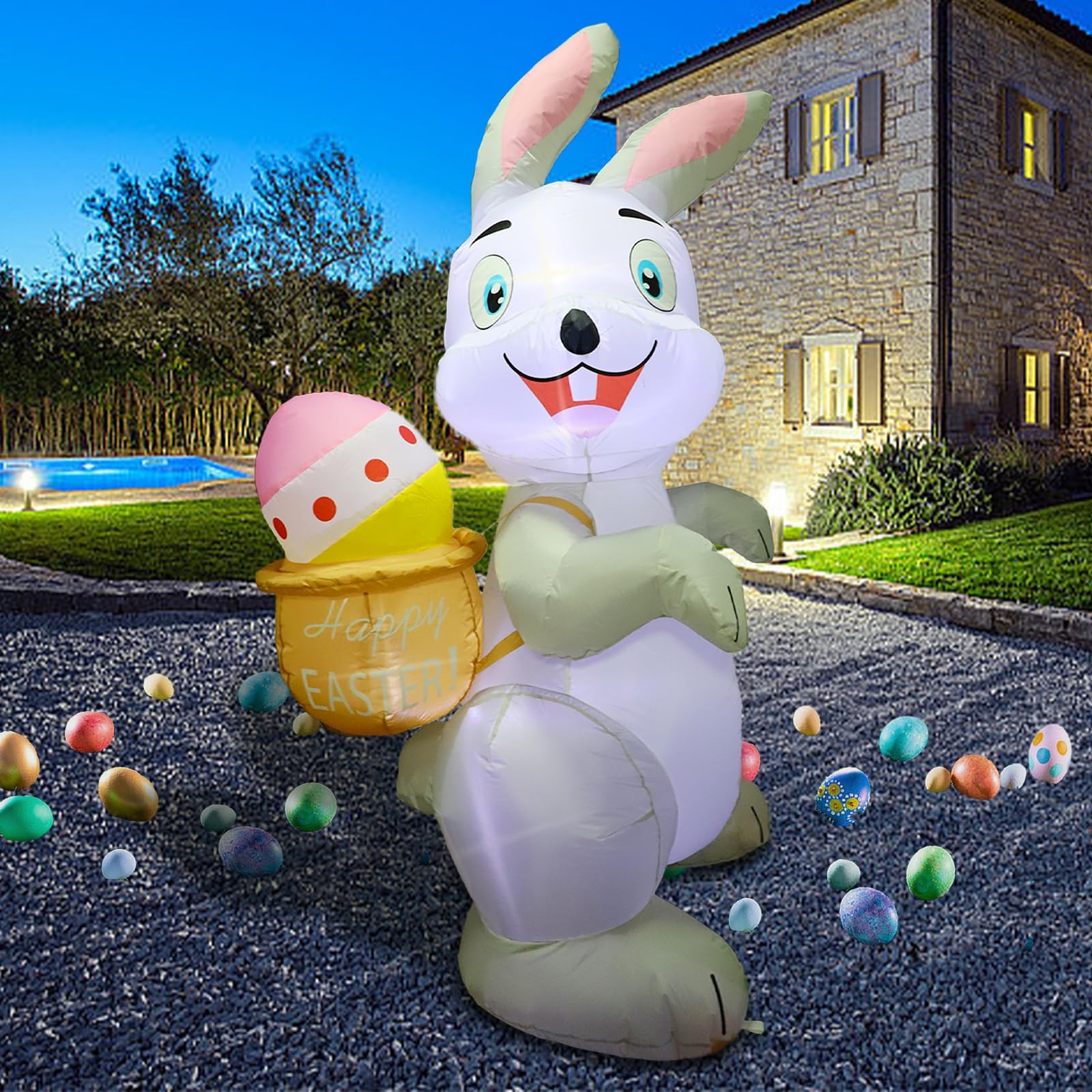 Amazon.com: Aoutrow Easter Inflatable Decoration with LED Lights, 6FT ...