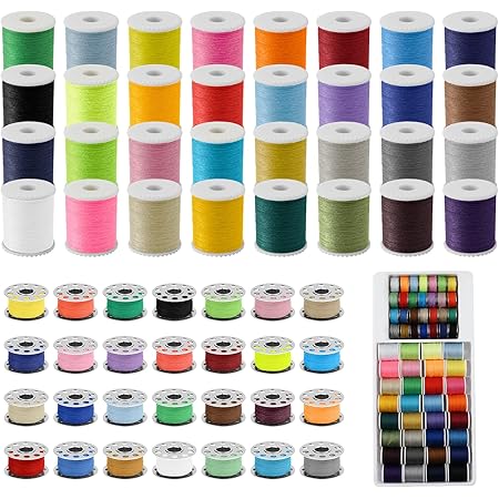 Jinsion 60 Rouleaux Fil a Coudre, Fil Couture de Couleurs, Fil Machine ...