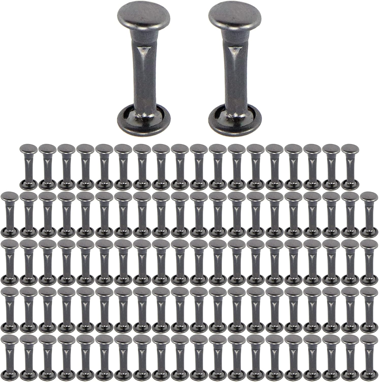 Amazon.com: MY MIRONEY 100 Set Light Black Leather Rivets Double Cap ...