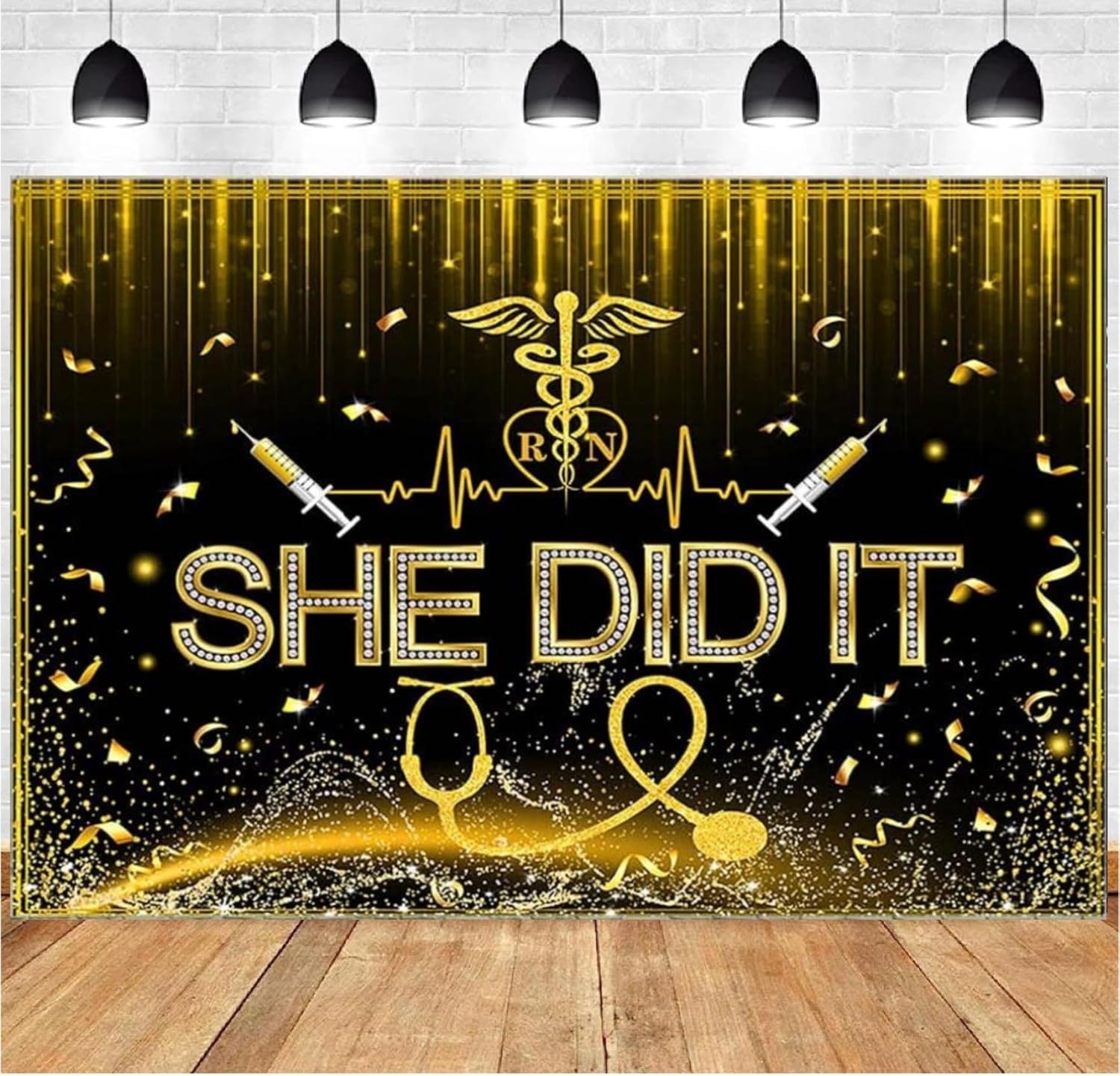 Amazon.com : 7x5 Feet Nurse Graduation Backdrop She Did It ...