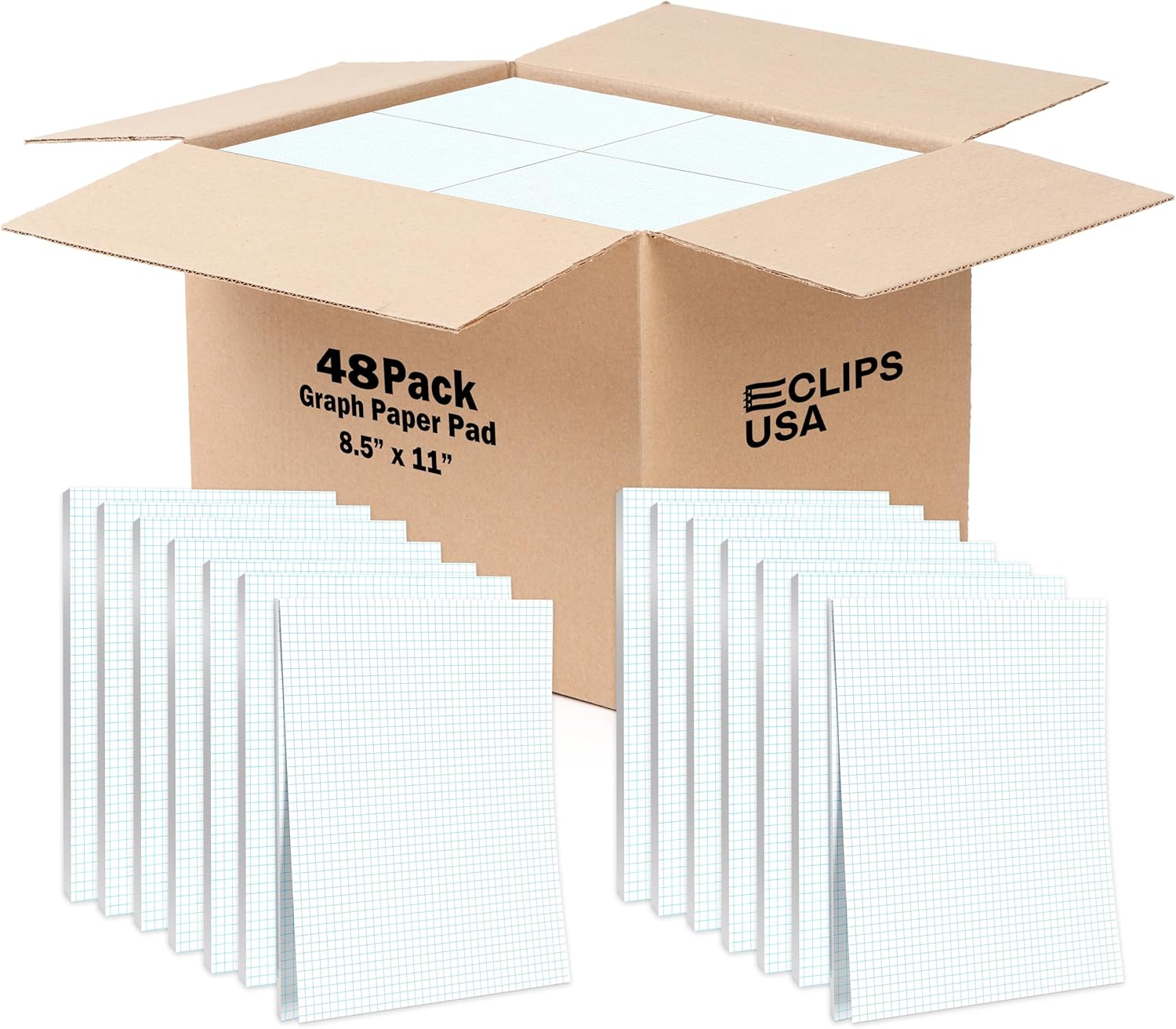 Amazon.com : E-CLIPS USA Graph Paper Pad, Graph Paper Notebook, 4 x 4 ...