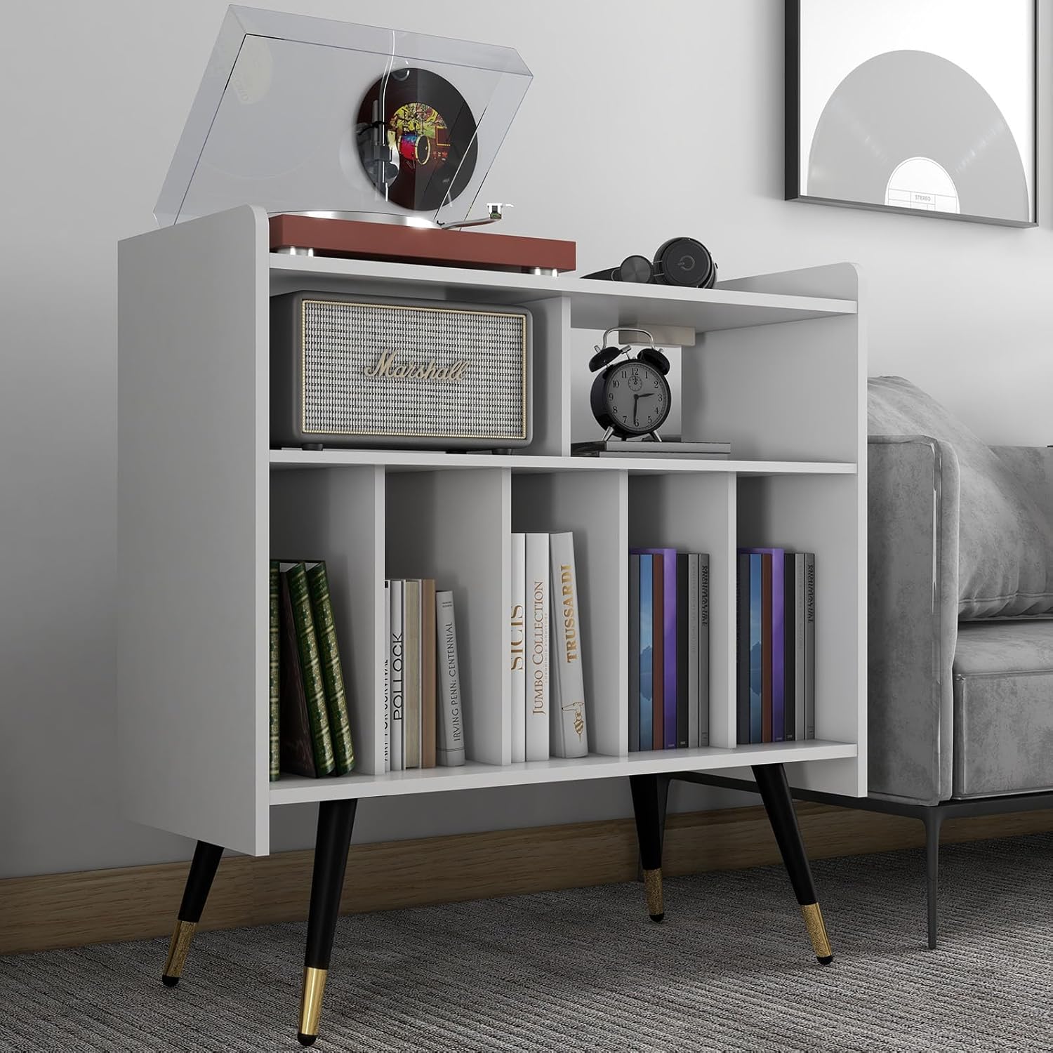Amazon.com: xiweot Record Player Stand with Stroage : Record Player ...