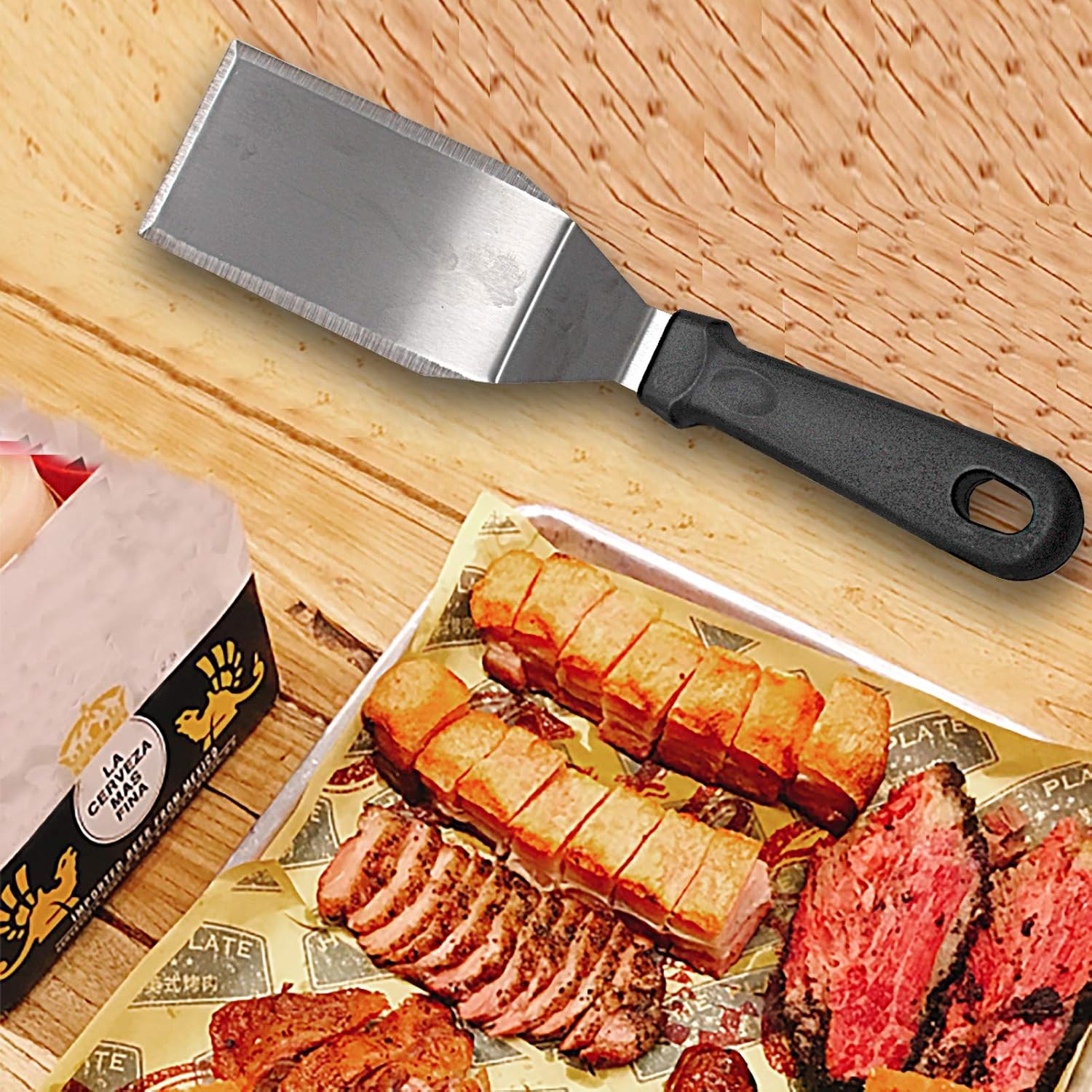 Grill Turner, Stainless Steel Metal Griddle Spatula, Steak Pizza Shovel ...