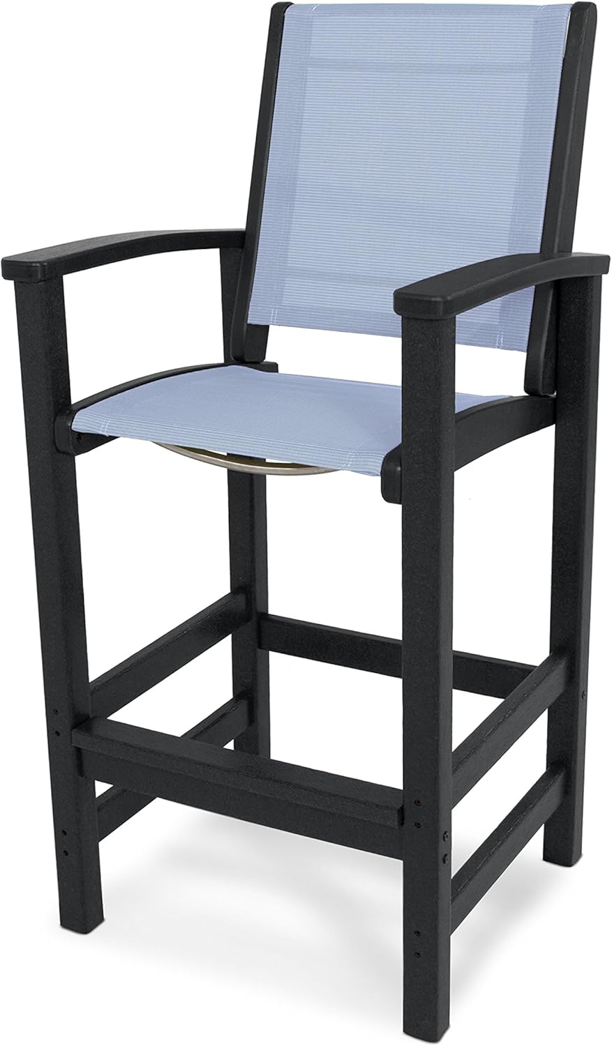 Amazon.com: Polywood® Coastal Bar Chair, Black/Poolside Sling