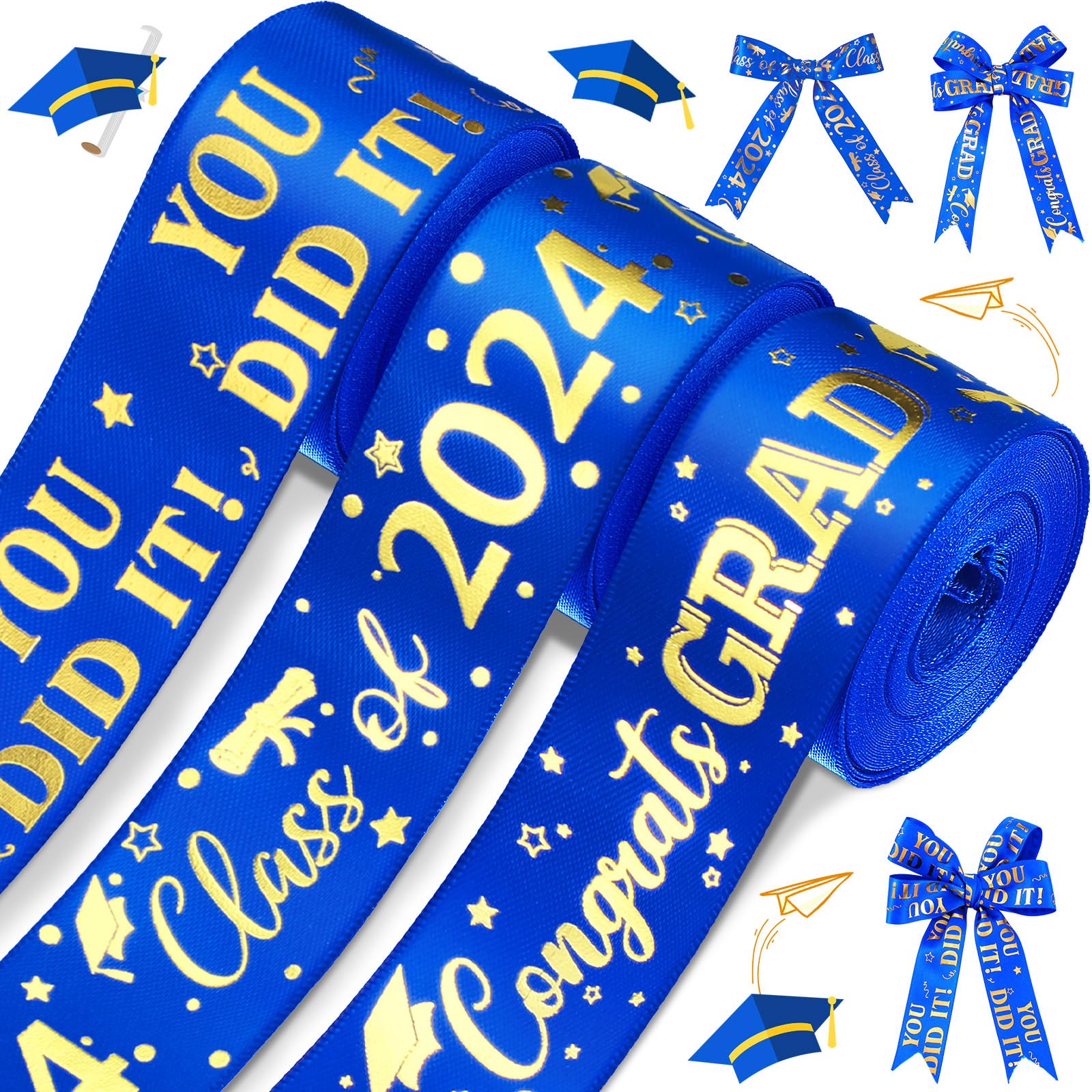 Snapklik.com : Moukeren 3 Roll Class Of 2024 Graduation Ribbon ...